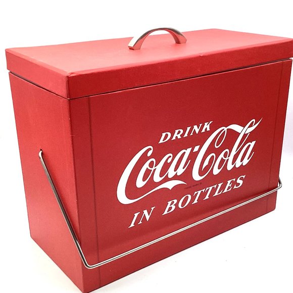Coca Cola | Office | Coca Cola Card Kit Lidded Storage Box Bail Handle ...